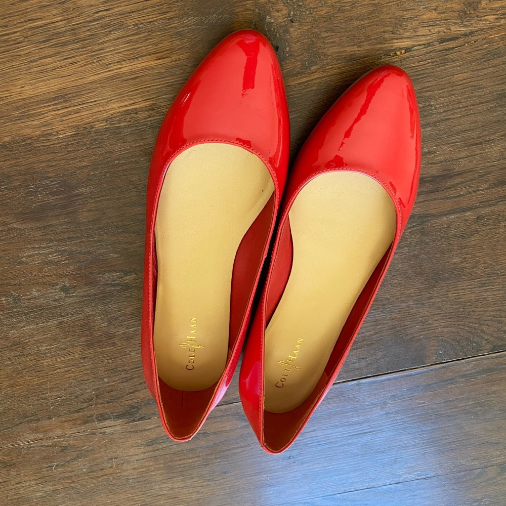 Red Patent Leather Flats - Gem